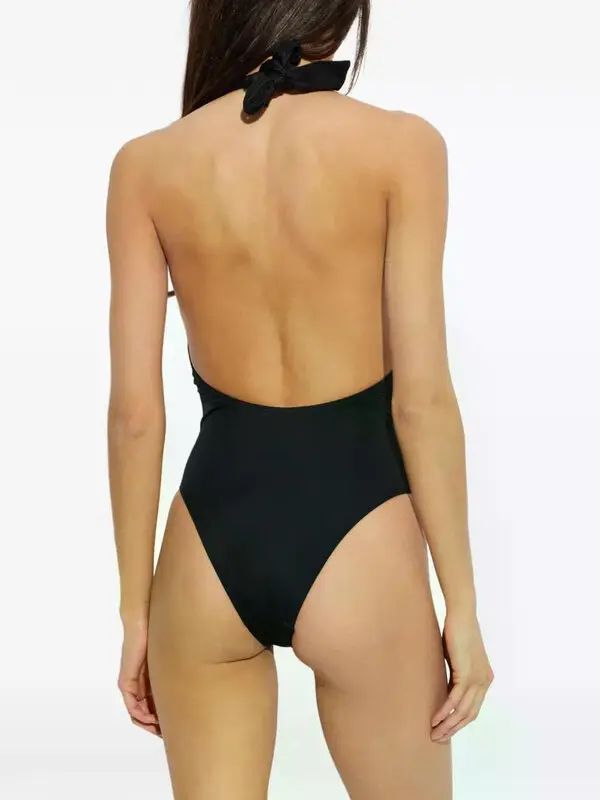 Balmain Glitter-trim Wrap-style Swimsuit
