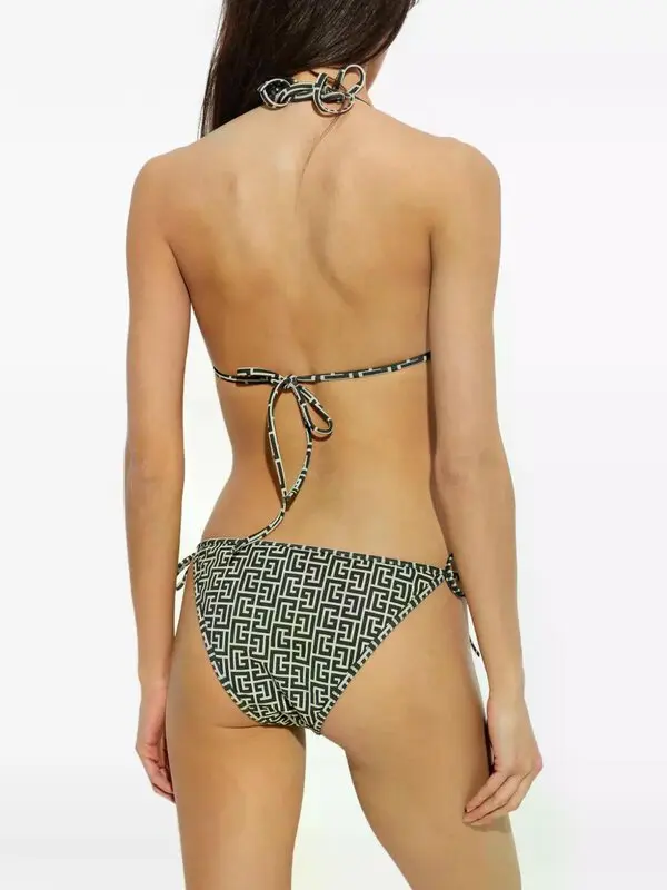 Balmain Labirinto Print Triangle Bikini