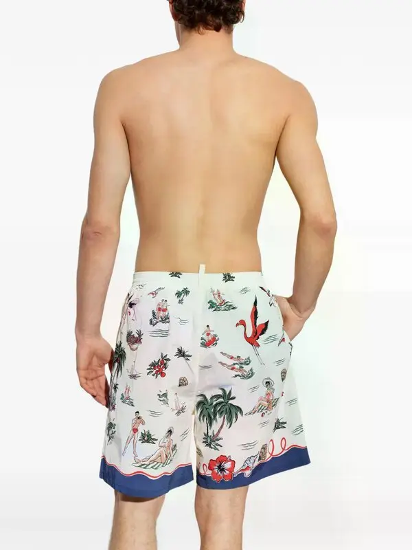 Dsquared2 Graphic Print Drawstring Swim Shorts