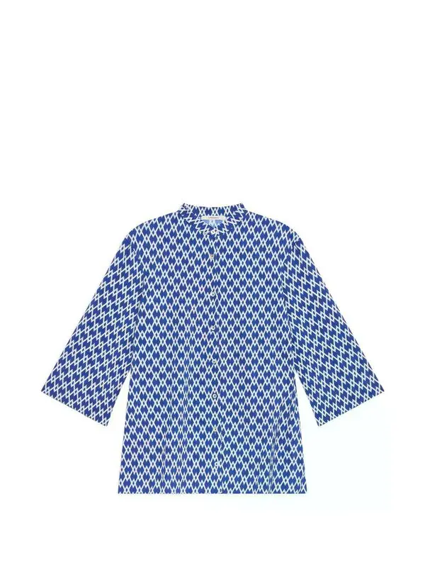 Malìparmi Geometric Pattern Three-quarter Sleeve Shirt