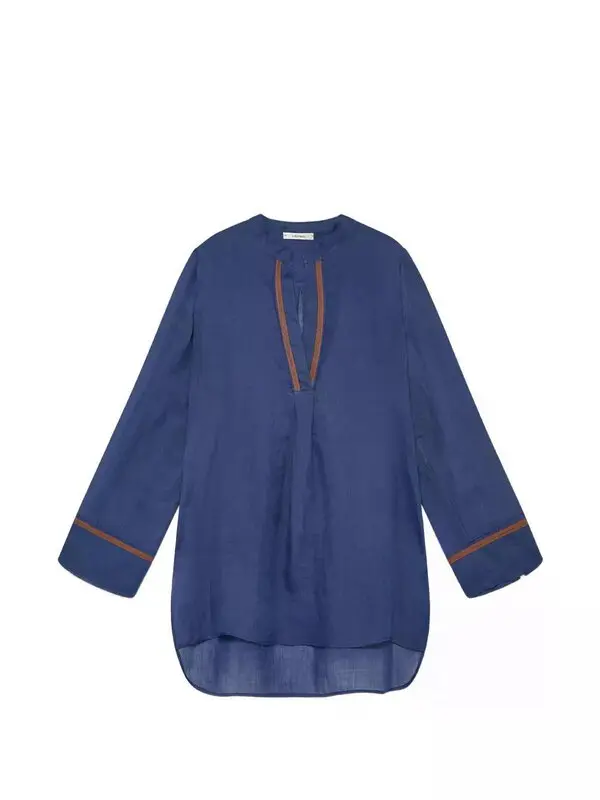 Malìparmi Long Sleeve Shirt With Trim Detail - Blue