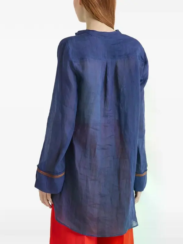 Malìparmi Long Sleeve Shirt With Trim Detail - Blue