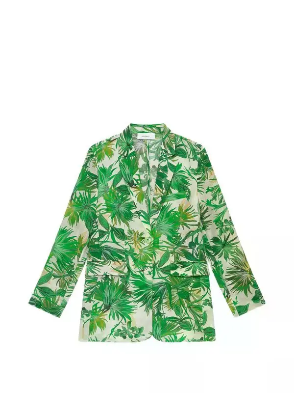 Malìparmi Floral Print Long Sleeve Blazer - Green