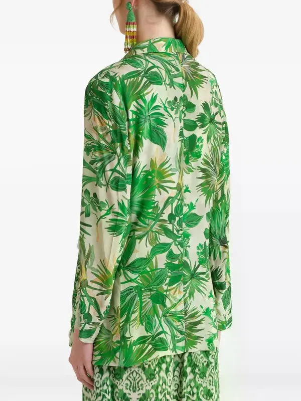 Malìparmi Floral Print Long Sleeve Blazer - Green
