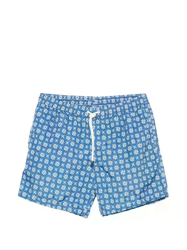 BARBA NAPOLI Floral Print Swim Shorts - Blue