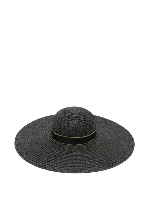 Borsalino Wide Brim Sun Hat - Black