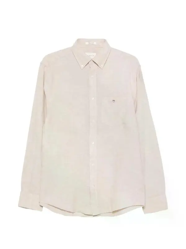 Gant Buttoned Chest-pocket Shirt - Neutrals