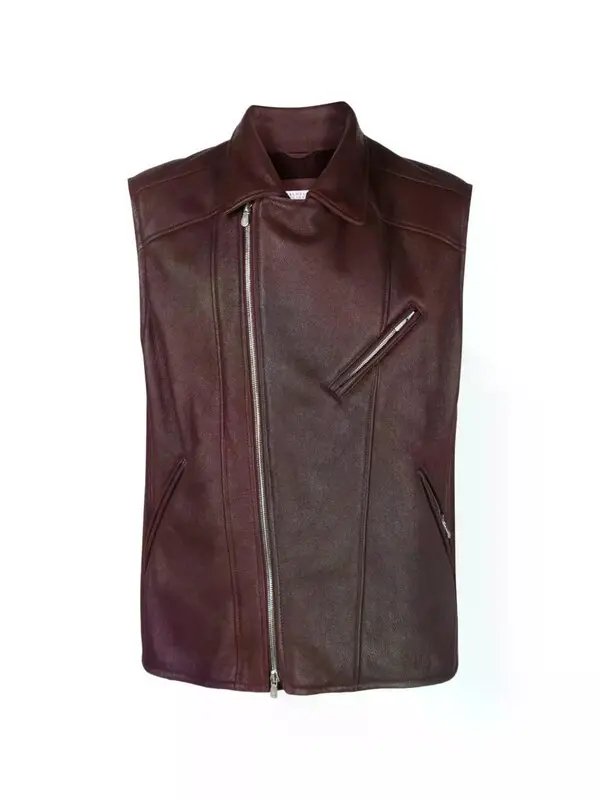 Brunello Cucinelli Zip-up Leather Biker Vest