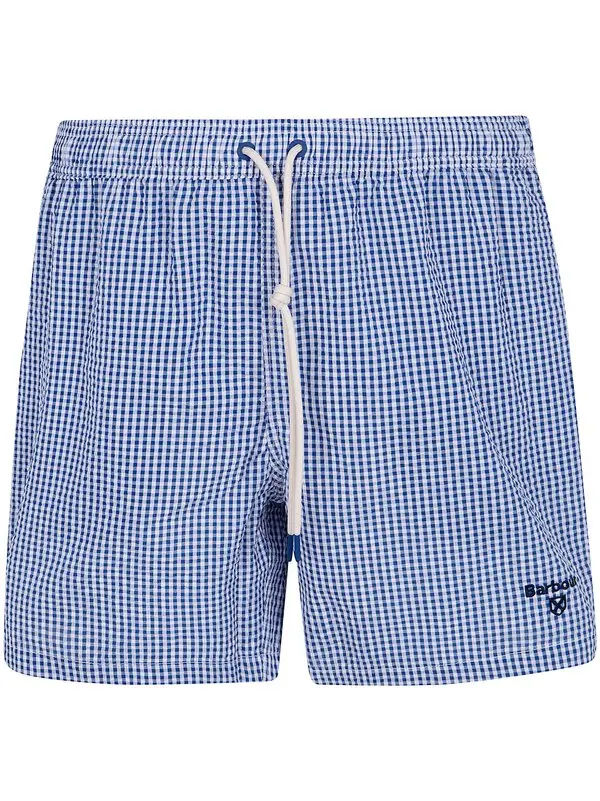 Barbour Gingham Seersucker Swim Shorts - Blue