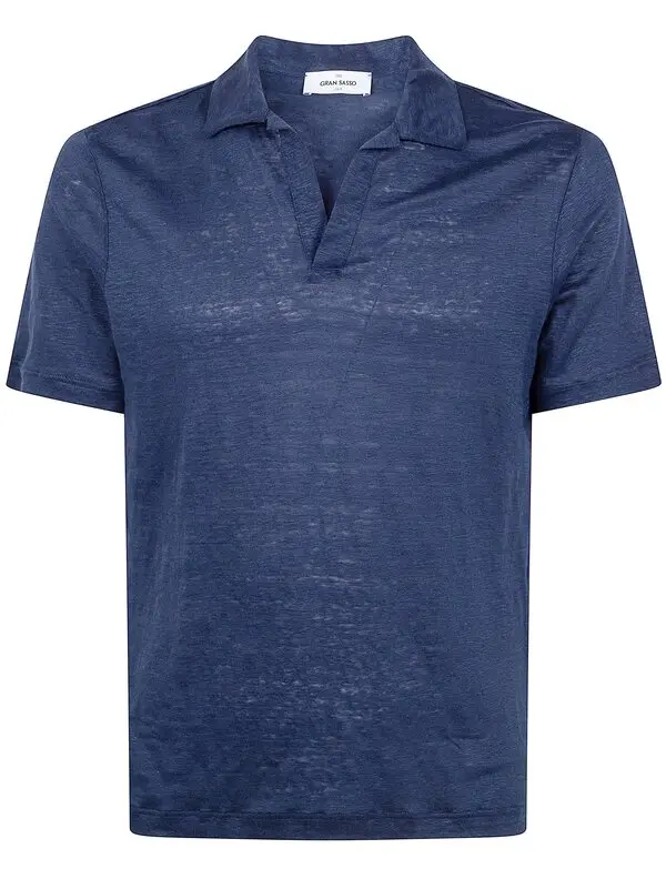 GRAN SASSO Logo Print Short Sleeves Skipper Polo Shirt - Gray
