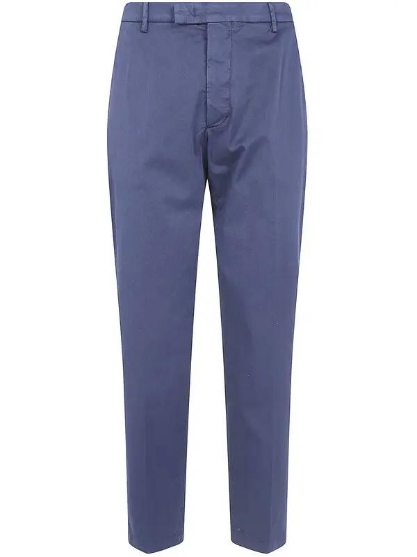 MICHAEL COAL Cotton Classic Trousers Made In Italy - Blue
