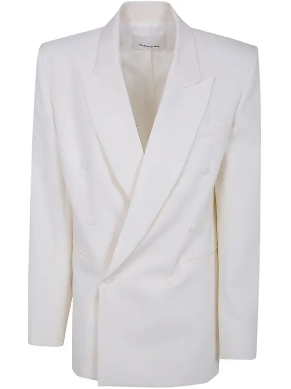 THE FRANKIE SHOP Monterey Double Breasted Blazer - White