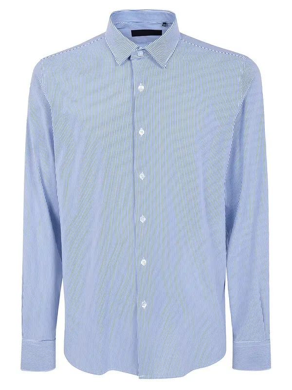 RRD Oxford" Jacquard Stripe One Shirt - Blue