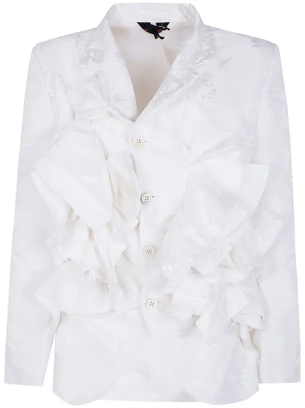 Comme Des Garçons Embroidered Jacket - White