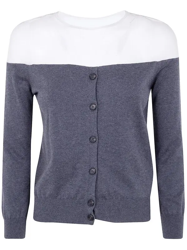 MAISON MARGIELA Dark Grey Melange Cotton Cardigan - Gray