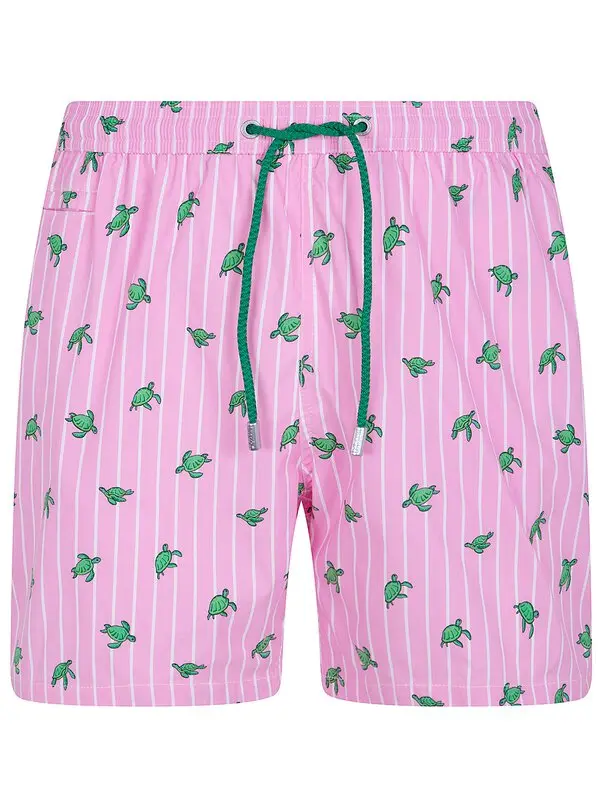 MC2 SAINT BARTH Turtle Print Swim Shorts - Pink