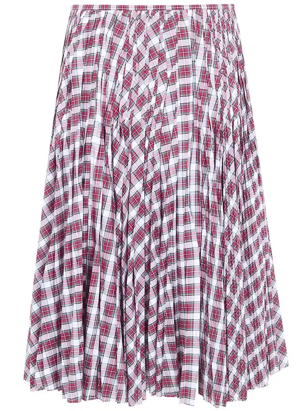 N.21 Pleated Check Maxi Skirt