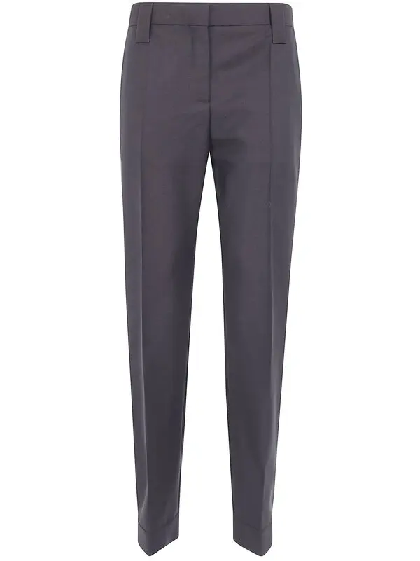 Versace Light Weight Wool Mohair Tailored Trousers - Brown