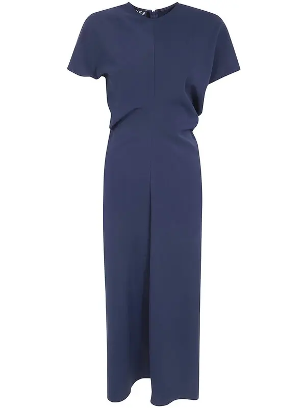 DRHOPE Bias Cut Crew Neck Dress