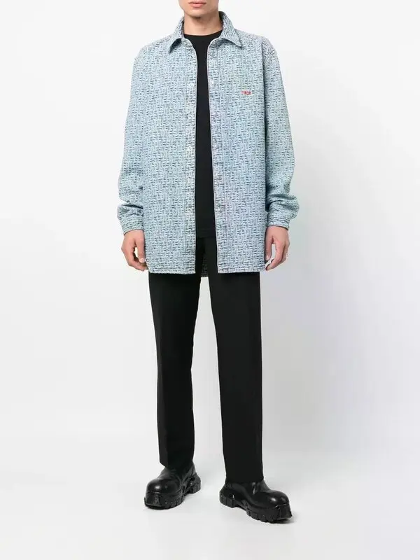 DIESEL® Monogram-print Long-sleeve Shirt