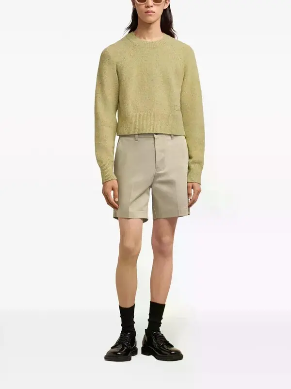 AMI Paris Embroidered Virgin Wool Blend Crew Neck Jumper