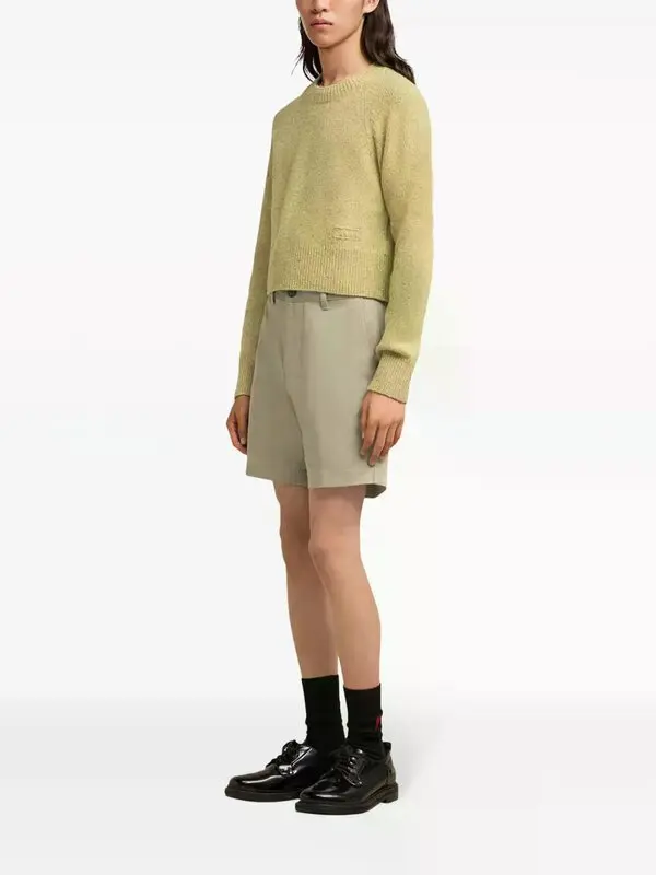 AMI Paris Embroidered Virgin Wool Blend Crew Neck Jumper