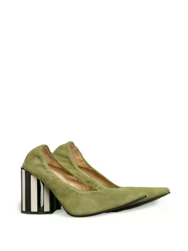 AMI Paris Calf Suede Pointed Toe Pumps
