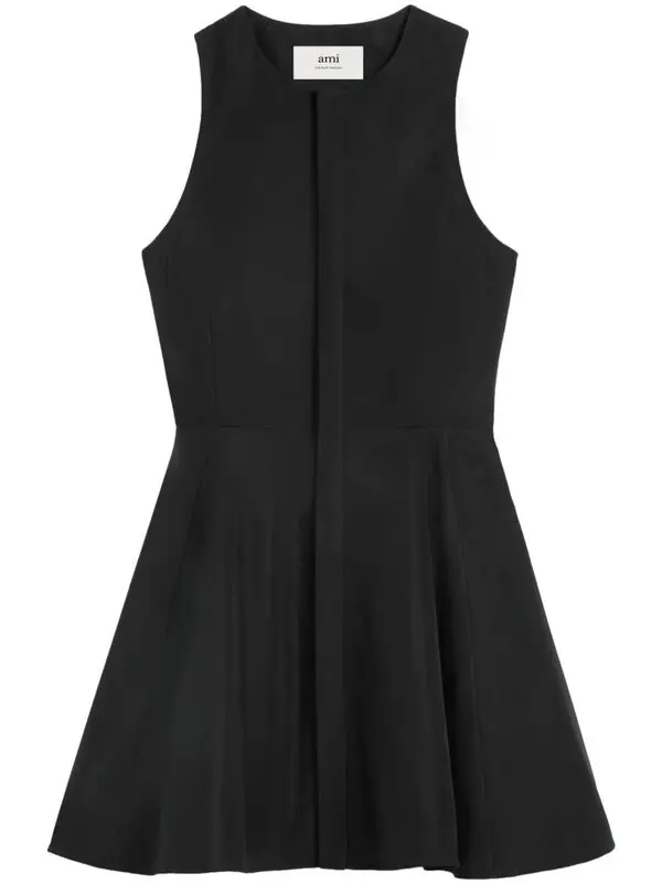 AMI Paris Sleeveless Cotton A-line Mini Dress