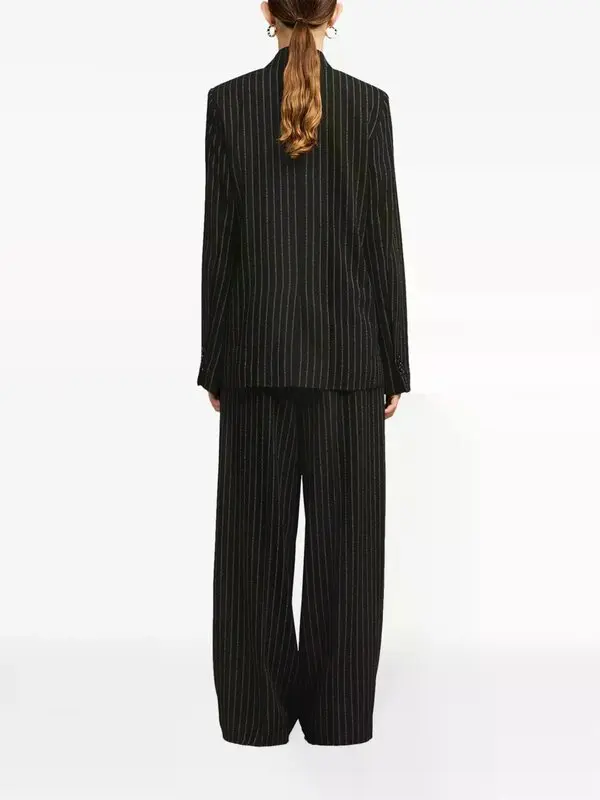 AMI Paris Pinstripe Double-breasted Blazer - Black