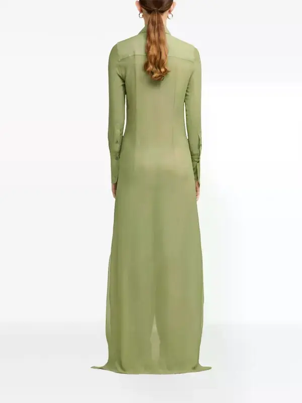 AMI Paris Floor-length Silk Shirt Dress