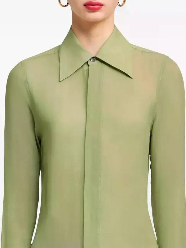 AMI Paris Floor-length Silk Shirt Dress