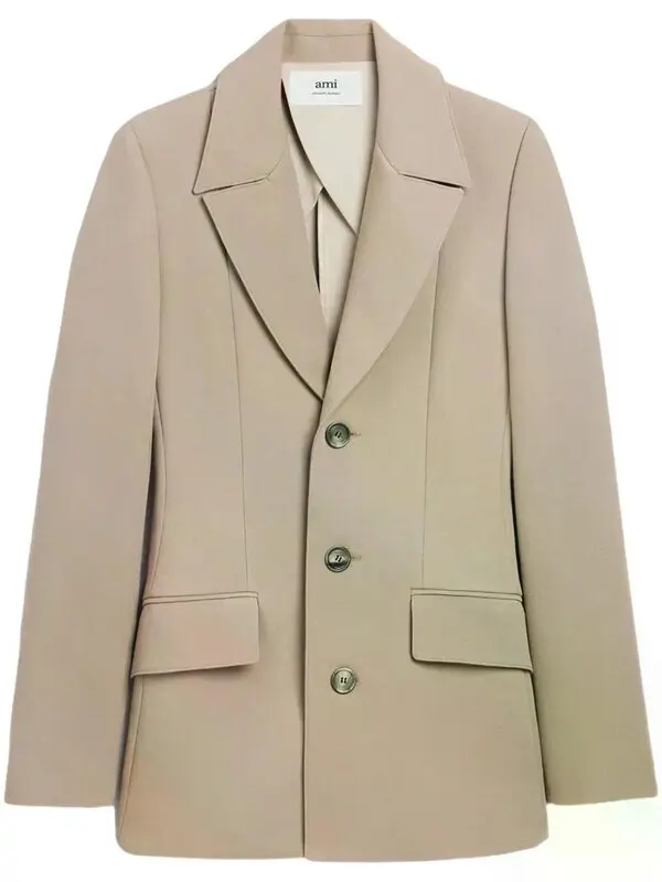 Ami Tailored Virgin Wool Blazer - Neutrals