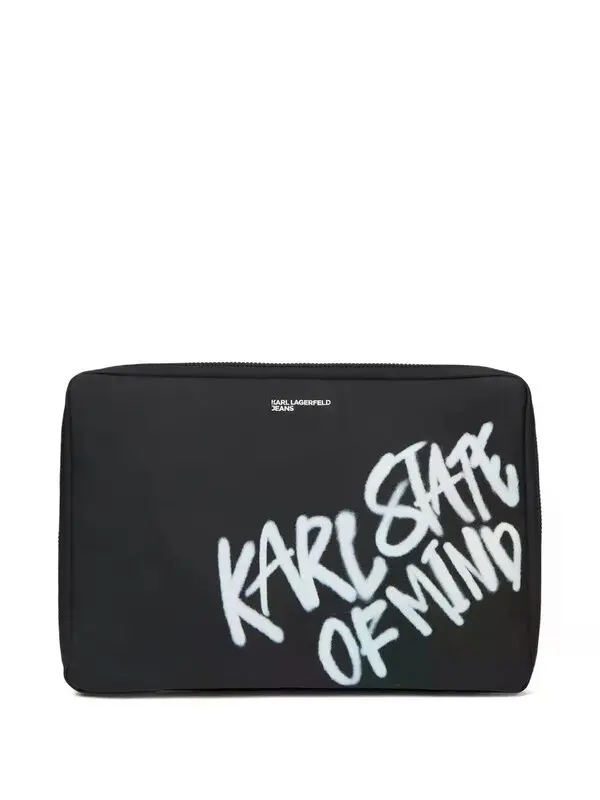 Karl Lagerfeld Graffiti-print Logo-plaque Laptop Case - Black