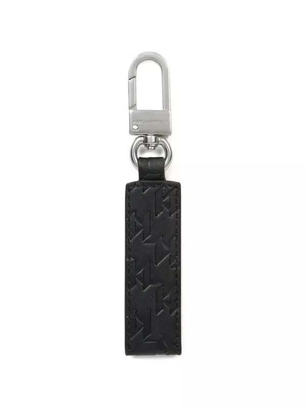Karl Lagerfeld Monogram-embossed Logo-plaque Keychain