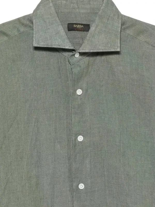 BARBA NAPOLI Curved-hem Shirt - Green