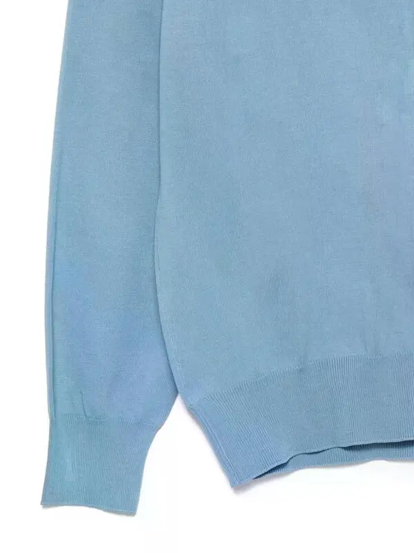 BARBA NAPOLI Crew Neck Long Sleeve Fine Knit Sweater