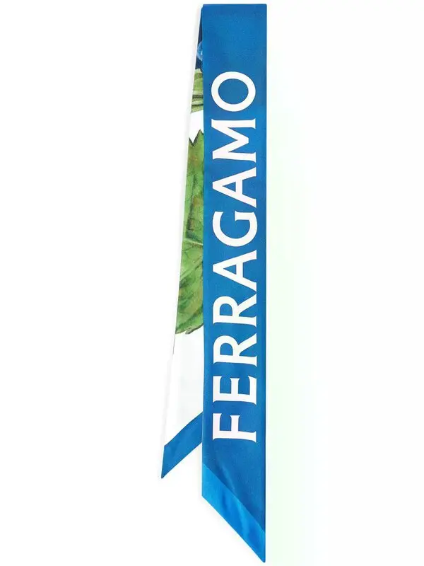 FERRAGAMO Wild Berry-print Scarf - Blue