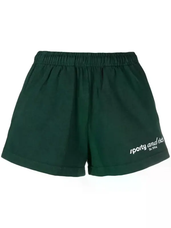 SPORTY & RICH Logo-print Track Shorts