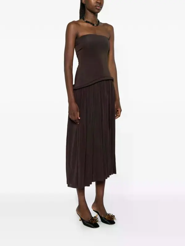 Séfr Strapless Pleated Jersey Dress