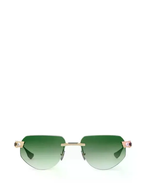 Dita Geometric Frame Rimless Sunglasses