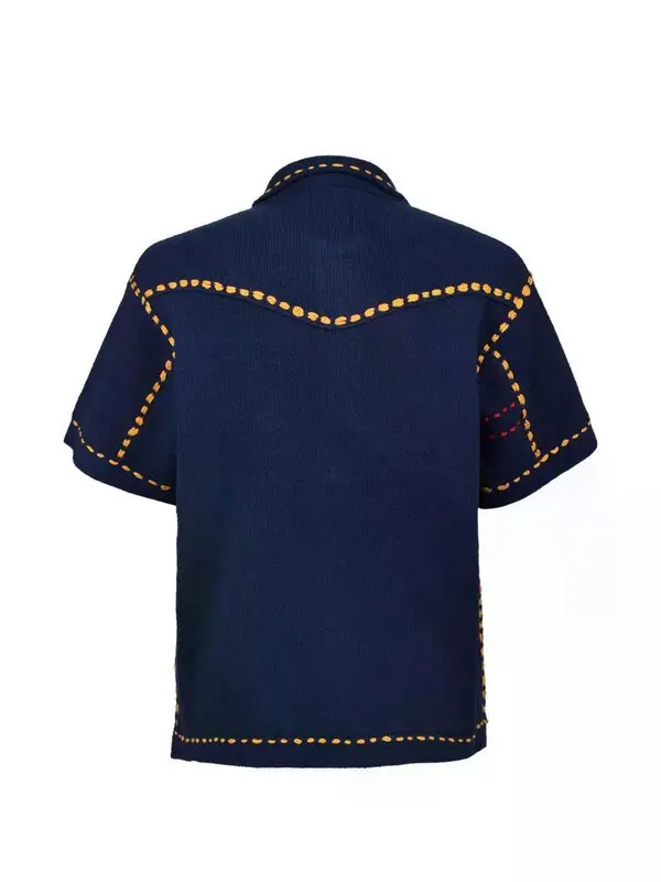 PHINGERIN Contrast-stitch Knitted Shirt