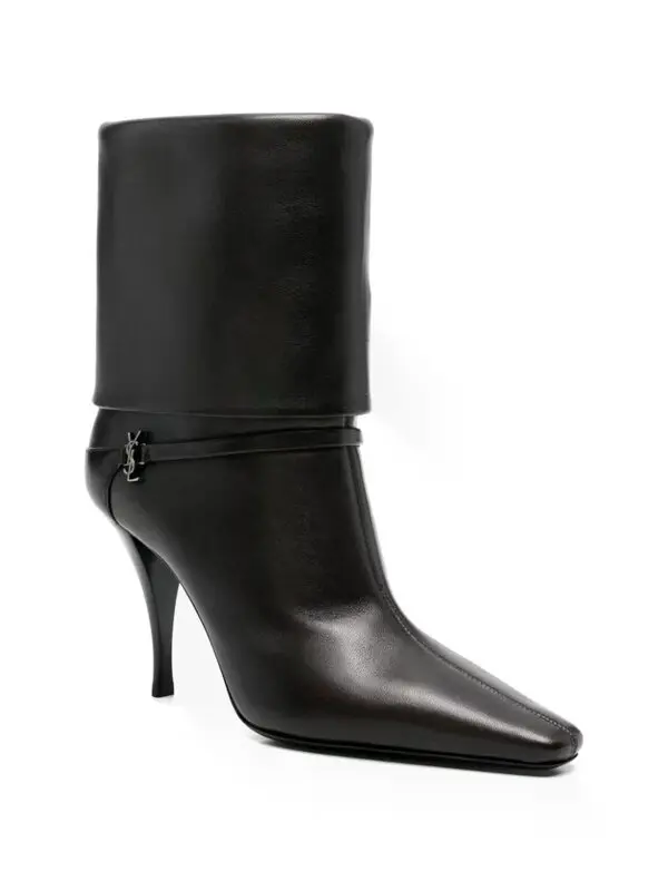 Saint Laurent Niki Fold-over Leather Boots
