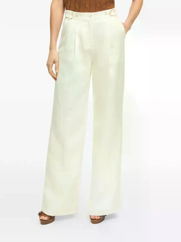 Brooks Brothers Pleated Button Detail Palazzo Pants