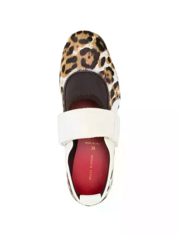 WALES BONNER Jewel Animal-print Strap Ballet Flats