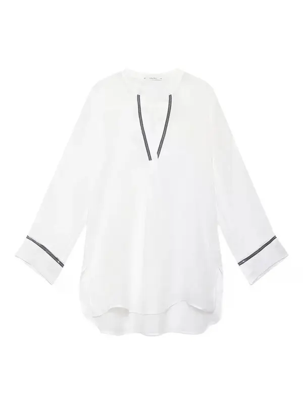 Malìparmi V-neck Long Sleeve Blouse - White
