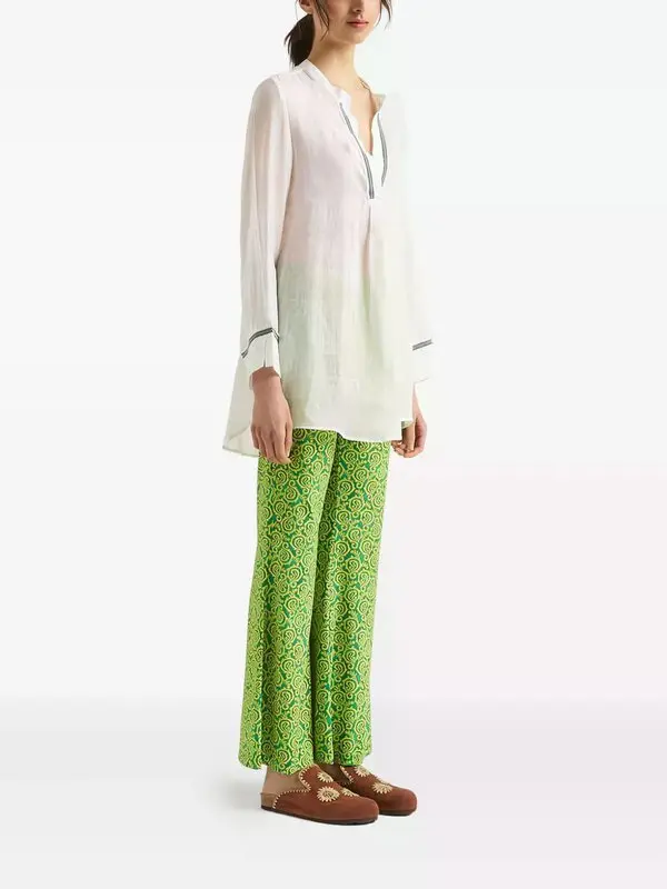 Malìparmi V-neck Long Sleeve Blouse - White