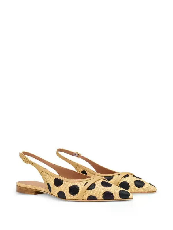 MALONE SOULIERS Polka-dot Flat Slingback Pumps
