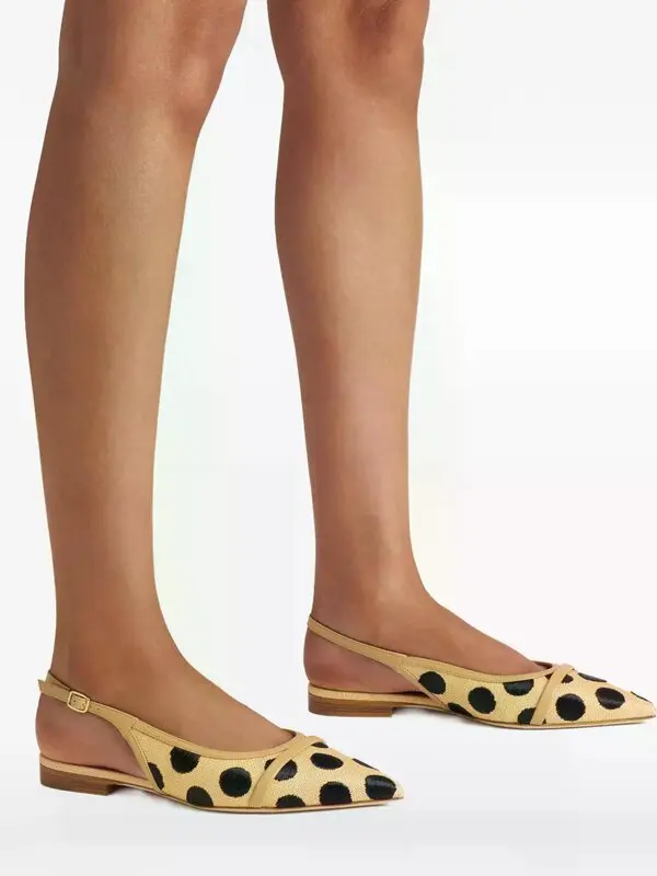 MALONE SOULIERS Polka-dot Flat Slingback Pumps