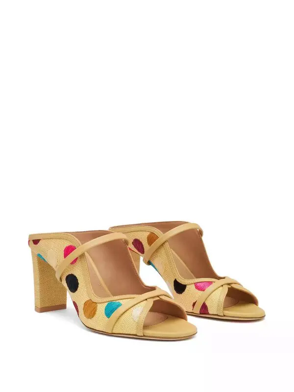 MALONE SOULIERS Norah Polka-dot Raffia Sandals