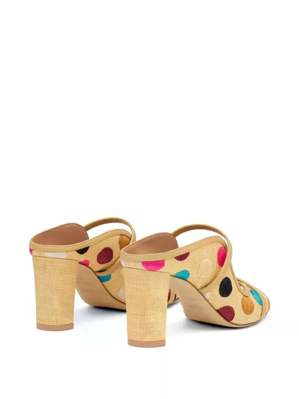 MALONE SOULIERS Norah Polka-dot Raffia Sandals